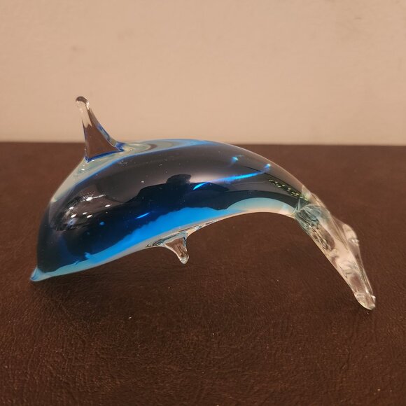 Wedgwood | Accents | Vintage Blue Glass Dolphin Figurine | Poshmark